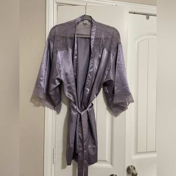 Fashion Nova | Intimates & Sleepwear | Purple Lace Silk Night Robe ...